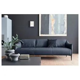 3-Sitzer W.Schillig "sally" Sofas Gr. B/H/T: 224cm x 78cm x 84cm, Longlife Xtra-Leder Z59, blau (blau z59) mit Metallfüßen in Schwarz pulverbeschichtet, Breite 224 cm