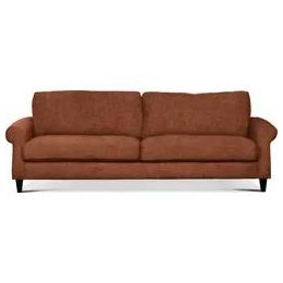 2,5-Sitzer furninova "Coffee Day, sehr bequem zum Sitzen und Relaxen, Megasofa Breite 238" Sofas Gr. B/H/T: 238 cm x 83 cm x 94 cm, Velours, ohne Bettfunktion, orange (peach) tolle Detailverarbeitung, im skandinavischen Design