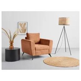 Sessel Inosign "Lörby" Gr. Feincord, B/H/T: 96 cm x 90 cm x 92 cm, orange (terra) Polstersessel Belastbarkeit bis 140kg pro Sitzplatz, auch mit Aqua clean-Bezug