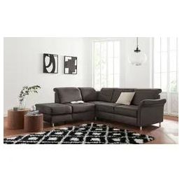 Sit & More Ecksofa SIT & MORE "Darwin L-Form" Sofas Gr. B/H/T: 249cm x 83cm x 221cm, Flachgewebe, Ottomane links, ohne Kopfteilverstellung-ohne Bettfunktion-ohne Stauraum, grau (anthrazit) inklusive Federkern, wahlweise mit Kopfteilverstellung, Bettfunktion