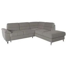 Sit & More Ecksofa SIT & MORE "Sorano L-Form", grau (hellgrau), B:249cm H:88cm T:212cm, Sofas, wahlweise mit Bettfunktion und Bettkasten