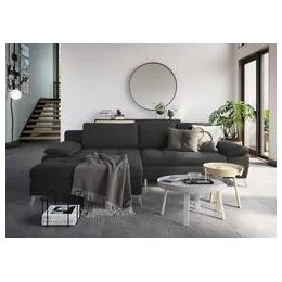 Sit & More Ecksofa SIT&MORE "Latigo L-Form" Sofas Gr. B/T: 290 cm x 163 cm, Flachgewebe, mega-Recamiere links, mit Bettfunktion-mit Bettkasten, grau (anthrazit) mit Mega-Recamiere, wahlweise Bettfunktion und Bettkasten