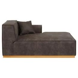 Recamiere Home Affaire "Terry" Sofas Gr. B/H/T: 99cm x 75cm x 165cm, Luxus-Microfaser, Recamiere rechts, Armteil rechts, grau (anthrazit) Longchair Sofas mit offener Kedernaht und Holzuntergestell