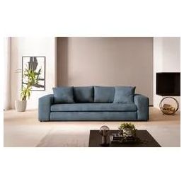 3-Sitzer Andas "SLEETLAND XXL in Samtvelours oder Vintage-Leder-Optik" Sofas Gr. B/H/T: 270 cm x 72 cm x 113 cm, Kunstleder, blau besonders groß und bequem