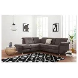 Sit & More Ecksofa SIT & MORE "Darwin L-Form" Sofas Gr. B/H/T: 249cm x 83cm x 221cm, Luxus-Microfaser Florence, Ottomane links, ohne Kopfteilverstellung-ohne Bettfunktion-ohne Stauraum, braun (mocca) inklusive Federkern, wahlweise mit Kopfteilverstellung, Bettfunktion