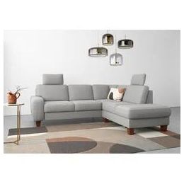 Ecksofa Home Affaire "Vision L-Form" Sofas Gr. B/H/T: 240cm x 90cm x 215cm, Luxus-Microfaser Euphoria, Ottomane rechts, ohne Bettfunktion-ohne Stauraum, grau wahlweise mit Bettfunktion und Stauraum, auch in Easy Care-Bezug