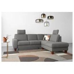 Ecksofa Home Affaire "Vision L-Form" Sofas Gr. B/H/T: 240cm x 90cm x 215cm, Easy care, Ottomane rechts, mit Bettfunktion-mit Stauraum, grau wahlweise mit Bettfunktion und Stauraum, auch in Easy Care-Bezug