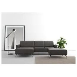 Sit & More Ecksofa SIT & MORE "Bailando L-Form" Sofas Gr. B/H/T: 251cm x 84cm x 163cm, Luxus-Microfaser ALTARA NUBUCK, Recamiere links, ohne Kopfteilverstellung-ohne Vorziehsitz, grau (dunkelgrau) wahlweise mit Kopfteilverstellung und Vorziehsitz, motorisch