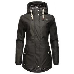 Regenjacke Navahoo "Oceans Heart" Gr. L (40), schwarz Damen Jacken stylischer wasserdichter Regenmantel mit Kapuze