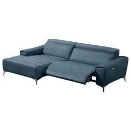 Ecksofa Egoitaliano "Suzette, Designsofa mit hohem Sitzkomfort", blau (ozeanblau), B:266cm H:95cm T:163cm, Luxus-Micofaser Lederoptik (100% Polyester) ist ein neues technisches Gewebe mit einem visuellen und taktilen Aspekt, der dem Nubuk sehr nahe kommt, mit innovativen Eigenschaften. Seine außerordentliche Weichheit kommt von einem exklusiven Produktionsprozess, der Unreinheiten und Unregelmäßig