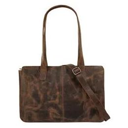 Henkeltasche BAGAN Gr. B/H/T: 35cm x 25cm x 12cm onesize, braun Damen Taschen echt Leder