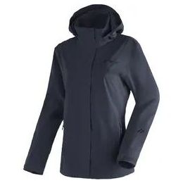 Outdoorjacke Maier Sports "Metor rec W" Gr. 42, blau (dunkelblau) Damen Jacken Regenjacke wasserdicht mit Kapuze, 2 Taschen außen, Innentasche