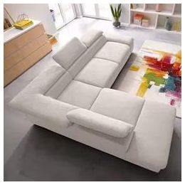 Sit & More Ecksofa SIT & MORE "Alcatraz L-Form" Sofas Gr. B/H/T: 272cm x 94cm x 226cm, Struktur fein, Ottomane links, ohne Bettfunktion, grau (grau, weiß) wahlweise mit Bettfunktion