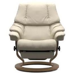 Relaxsessel stressless "Reno" Sessel Gr. Leder BATICK, PowerTM Leg & Back-Classic Base Eiche-M, B/H/T: 79cm x 98cm x 78cm, beige (cream batick) elektrisch verstellbar, optional 2-motorisch, Größe M & L