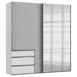 Schwebetürenschrank wimex "Level by fresh to go" Schränke Gr. B/H/T: 200cm x 216cm x 65cm, 2 St., weiß (weiß/light grey) jeweils mit einer Spiegeltür