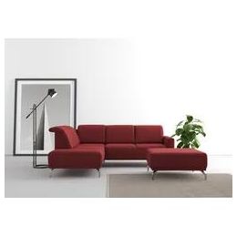 Sit & More Ecksofa SIT & MORE "Bailando L-Form" Sofas Gr. B/H/T: 249cm x 84cm x 205cm, Luxus-Microfaser ALTARA NUBUCK, Ottomane links, ohne Kopfteilverstellung-ohne Vorziehsitz, rot (bordeaux) wahlweise mit Kopfteilverstellung und Vorziehsitz, motorisch