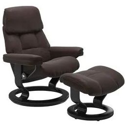 Relaxsessel stressless "Ruby", braun (chocolate paloma), B:79cm H:98cm T:76cm, Leder BATICK: BATICK ist ein leicht korrigiertes, durchgefärbtes und genarbtes Möbelleder, bei dem die meisten Unebenheiten und Spuren in der Regel entfernt wurden., Leder PALOMA: PALOMA ist ein durchgefärbtes Semianilin-Möbelleder mit natürlicher Narbung., Sessel, mit Classic Base, Größe M, Gestell Eiche, Wenge, Braun 