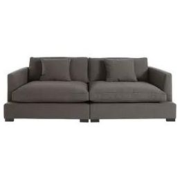 Guido Maria Kretschmer Home & Living 3-Sitzer GUIDO MARIA KRETSCHMER HOME & LIVING "Annera" Sofas Gr. B/H/T: 236cm x 80cm x 109cm, Struktur grob, grau (dunkelgrau) weicher Sitzkomfort, mit extra tiefen Sitzflächen, Füllung Federn