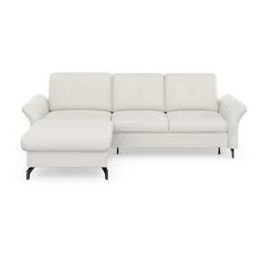 Ecksofa Places of Style "Calando L-Form", grau (hellgrau), B:258cm H:91cm T:165cm, 92% Polyester 8% Polyamid, Sofas, wahlweise mit Bettfunktion, Bettkasten und Armteilfunktion