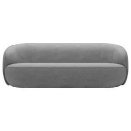 3-Sitzer LeGer Home by Lena Gercke "Effie" Sofas Gr. B/H/T: 215 cm x 76 cm x 92 cm, Flachgewebe, grau (dolphin) in einer einzigartigen runden Form, komfortables Sitzen