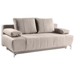 Schlafsofa WERK2 "Troya" Sofas Gr. B/H/T: 210cm x 95cm x 95cm, Struktur weich, beige 2-Sitzer Sofa und Schlafcouch mit Federkern & Bettkasten