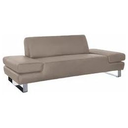 2-Sitzer W.Schillig "taboo" Sofas Gr. B/H/T: 202 cm x 76 cm x 91 cm, Longlife Xtra-Leder Z59, mit Armlehnenverstellung, braun (stone z59) mit Normaltiefe, inklusive Armlehnenverstellung