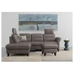 Sit & More Ecksofa SIT & MORE "Mellum L-Form", grau (anthrazit), B:253cm H:87cm T:212cm, 100% Polyester, Sofas, Federkern, wahlweise mit Bettfunktion, Stauraum und Armteilfunktion