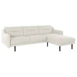 Ecksofa Andas "Nordfyn L-Form" Sofas Gr. B/H/T: 239cm x 81cm x 166cm, NaturLEDER, Recamiere rechts, beige (elfenbein) edles Design in 3 Bezugsqualitäten, by Morten Georgsen