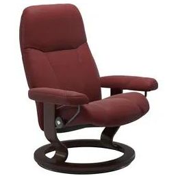 Relaxsessel stressless "Consul", rot (cherry paloma), B:72cm H:94cm T:70cm, Leder BATICK: BATICK ist ein leicht korrigiertes, durchgefärbtes und genarbtes Möbelleder, bei dem die meisten Unebenheiten und Spuren in der Regel entfernt wurden., Leder PALOMA: PALOMA ist ein durchgefärbtes Semianilin-Möbelleder mit natürlicher Narbung., ROHLEDER Stoff Q2 FARON: Ein fester zuverlässiger Bouclu00e9 mit e