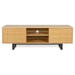 Lowboard Andas Sideboards Gr. B/H/T: 150cm x 50cm x 40cm, braun (eiche, schwarz) Kommode mit besonderem Print, push-to-open Funktion