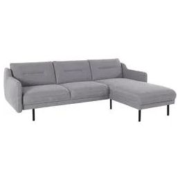 Ecksofa Andas "Nordfyn L-Form" Sofas Gr. B/H/T: 239cm x 81cm x 166cm, Struktur weich, Recamiere rechts, grau (anthrazit) edles Design in 3 Bezugsqualitäten, by Morten Georgsen