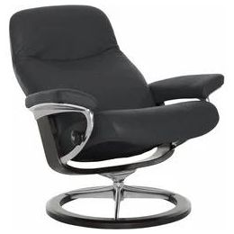 Relaxsessel stressless "Garda", schwarz (schwarz batick), B:82cm H:102cm T:72cm, Sessel, mit Signature Base, Größe M, Gestell Wenge