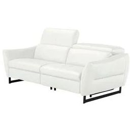 2,5-Sitzer Egoitaliano "Dafne" Sofas Gr. B/H/T: 208cm x 97cm x 108cm, Leder BULL, ohne elektrische Relaxfunktion, weiß mit und ohne elektrischer Relaxfunktion, Kopfteile manuell verstellbar