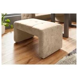 Polsterhocker exxpo - SOFA FASHION Hocker Gr. B/H/T: 100cm x 49cm x 54cm, Microfaser, beige (sahara) Breite 100 cm