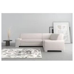 Ecksofa DOMO collection "Anzio L-Form" Sofas Gr. B/H/T: 259cm x 85cm x 191cm, Chenille-Struktur, langer Schenkel links, Ohne Funktion-Mit Federkern, beige (creme) Wahlweise mit Bettfunktion und Federkern