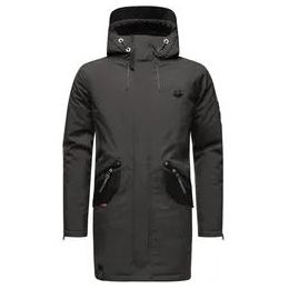 Wintermantel STONE HARBOUR "Ragaan" Gr. XXL (56), grau (anthrazit) Herren Mäntel modischer Winterparka mit Teddyfell Futter