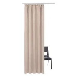 Vorhang my home "Sola" Gardinen Gr. 245 cm, Kräuselband, 130 cm, beige (sand) Polyester, gewebt, unifarben, 2-er Pack