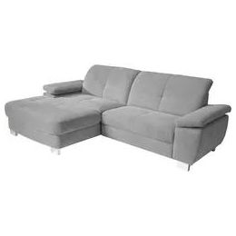 Ecksofa Alina "Suna" Sofas Gr. B/H/T: 239cm x 87cm x 184cm, Struktur fein XBO, Recamiere links, ohne Bettfunktion, ohne Stauraum, grau (mittelgrau xbo 19) Wahlweise mit Bettfunktion und Stauraum