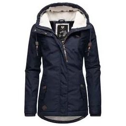 Winterjacke Ragwear "Monade" Gr. M (38), blau (marine) Damen Jacken Winterparka mit Kapuze und m. Fleece gefüttert Bestseller