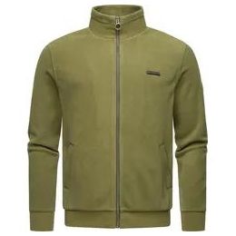 Sweatjacke Ragwear "Trayne Fleece" Gr. L (52), grün (olivgrün) Herren Sweatjacken Basic Fleecejacke mit hohem Kragen