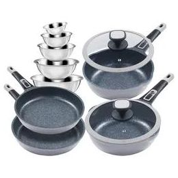 Pfannen-Set King "Moonscape", grau, Ø:28cm, Pfannen, Induktion, Moonscape-Beschichtung,inkl. 5 Schüsseln