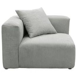 Sofa-Eckelement RAUM.ID "Gerrid", grau (hellgrau), B:108cm H:69cm T:108cm, 100% Polyester, Polsterelemente, Cord-Bezug, Modul-Eckelement, auch einzeln stellbar