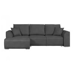 Ecksofa Inosign "Beatrice L-Form", grau (dunkelgrau), B:265cm H:86cm T:170cm, 100% Polyester, Sofas, wahlweise auch mit Bettfunktion und Bettkasten