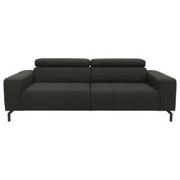 2,5-Sitzer DOMO collection "Cunelli" Sofas Gr. B/H/T: 238cm x 79cm x 104cm, Echtleder, Ohne Kopfteilverstellung, schwarz wahlweise inklusive 6-fach verstellbarer Kopfteilverstellung