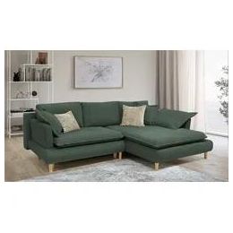 Ecksofa Collection AB "Mandela L-Form" Sofas Gr. B/H/T: 264cm x 94cm x 184cm, Cord-Samtvelours, Recamiere rechts, mit Bettfunktion und Bettkasten, grün (flaschengrün) mit Bettfunktion und Bettkasten