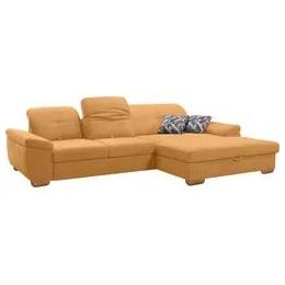 Ecksofa Alina "Nadira" Sofas Gr. B/H/T: 297cm x 91cm x 199cm, Struktur fein XBO, Recamiere rechts, mit Bettfunktion, Stauraum, gelb (gelb xbo 5) wahlweise mit Bettfunktion und Stauraum