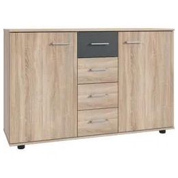 Kombikommode wimex "Taiga" Sideboards Gr. B/H/T: 130 cm x 83 cm x 41 cm, 4 St., grau (eiche sägerau nachbildung, graphit) obere Schublade in Absatzfarbe oder uni weiß