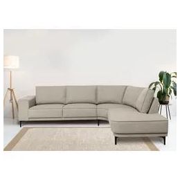 Ecksofa Places of Style "Casina" Sofas Gr. B/H/T: 287cm x 85cm x 239cm, Webstoff, Ottomane rechts, beige (light beige) mit abgerundeter Ottomane, in einem weichen Chenille-Stoff