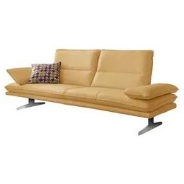 2,5-Sitzer W.Schillig "broadway" Sofas Gr. B/H/T: 236cm x 94cm x 96cm, Longlife Xtra-Leder Z69, Longchair links, mit Sitztiefenverstellung-mit Kopfteilverstellung-ohne Seitenteilverstellung, beige (biskuit z69) Sitztiefenverstellung, Kopfteil- & Seitenteilverstellung, Breite 236cm