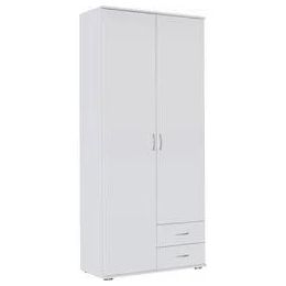 Kleiderschrank Rauch "Twin Schrank Garderobenschrank Schlafzimmerschrank Topseller", weiß, B:85cm H:188cm T:52cm, Schränke, Drehtürenschrank Kleiderschrank, Drehtürenschrank mit 2 Schubladen Bestseller Kleiderschrank